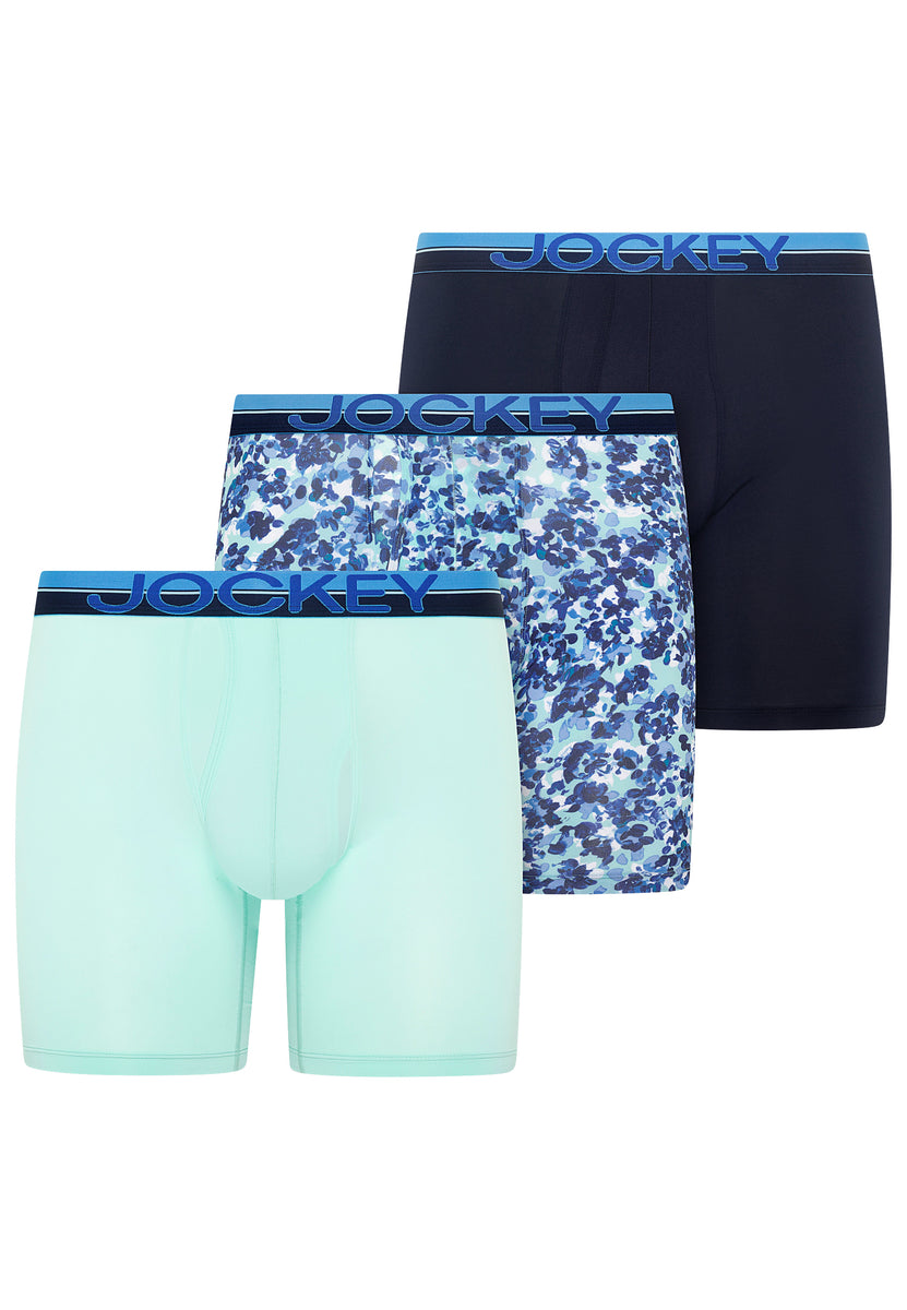 Jockey® Infinite Cool Microfiber Stretch 8" Long Leg Boxer Brief - 3 P ...